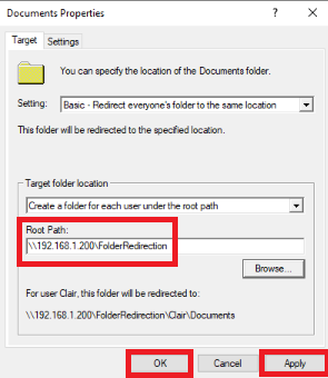 How to Create Folder Redirection on Server
